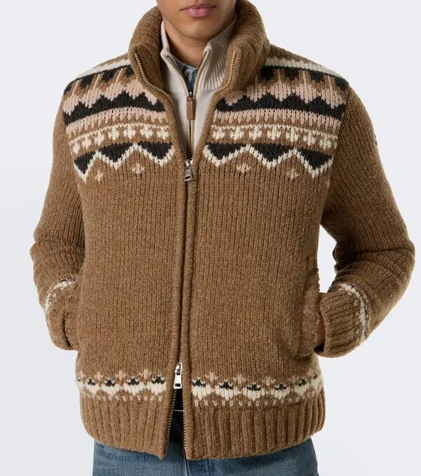 Moncler Jacquard Wool-blend Down Jacket