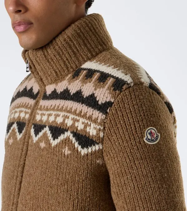 Moncler Jacquard Wool-blend Down Jacket