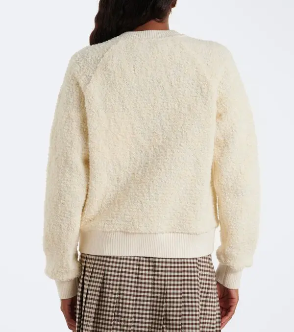 Moncler Bouclé Cardigan - White