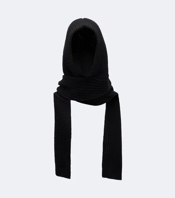 Moncler Ribbed-knit Wool And Cashmere Hood - Black