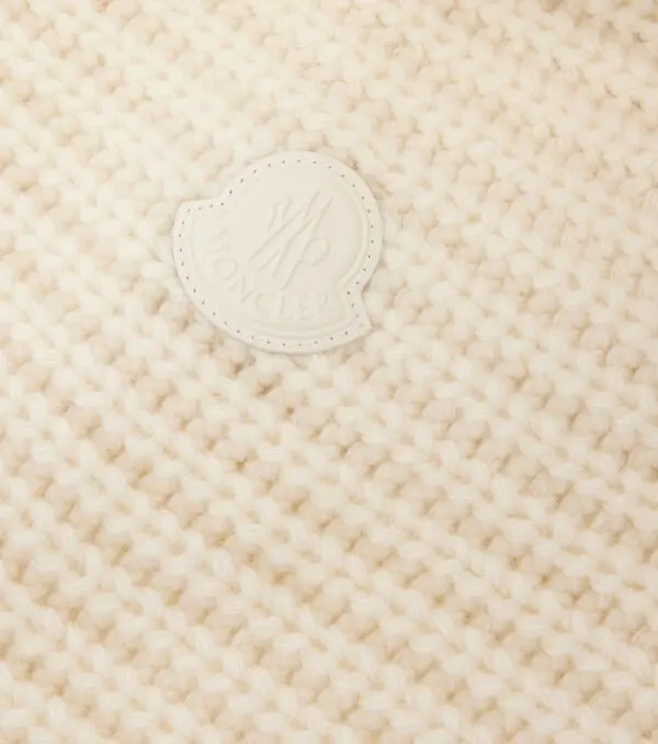 Moncler Ribbed-knit Wool And Cashmere Hood - White