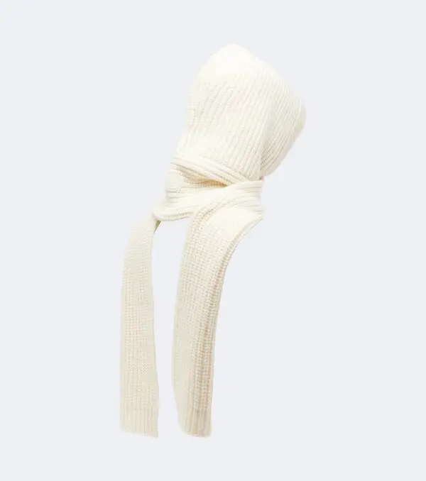 Moncler Ribbed-knit Wool And Cashmere Hood - White