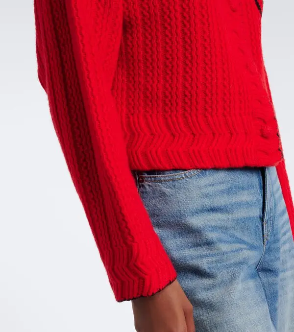Chloé Embroide Wool And Cashmere Cardigan