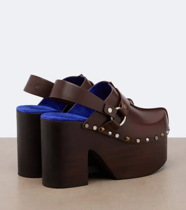 Chloé Talis Leather Platform Clogs