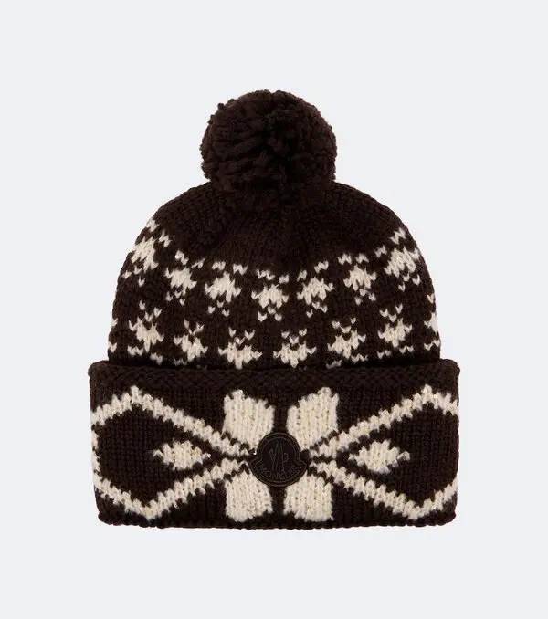 Moncler Sequined Fair Isle Wool-blend Beanie - Brown