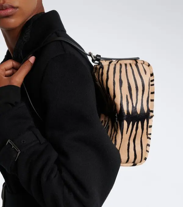 Fendi Leather-trimmed Calf Hair Shoulder Bag