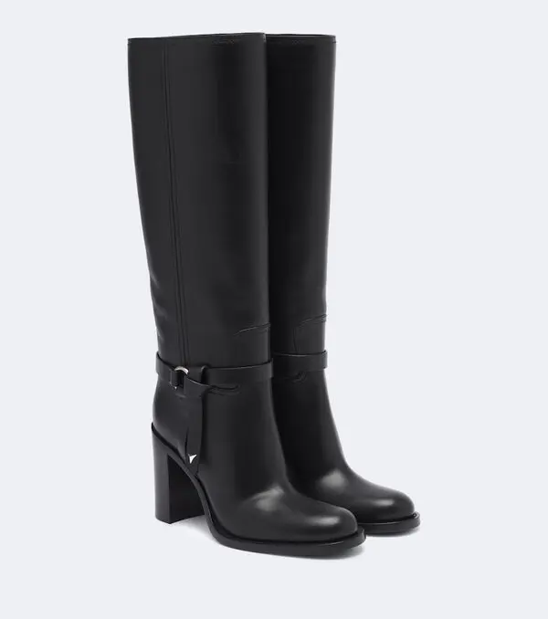 Fendi Leather Knee-high Boots - Black