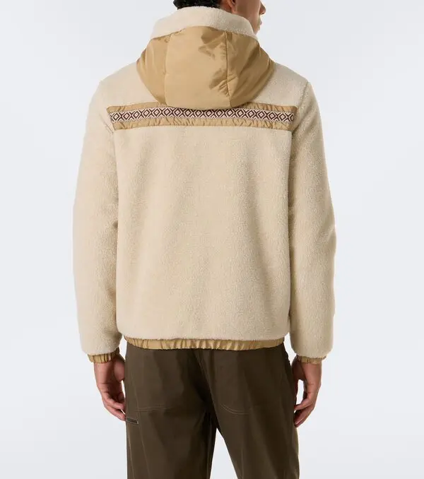 Moncler Technical-trimmed Fleece Jacket - Beige