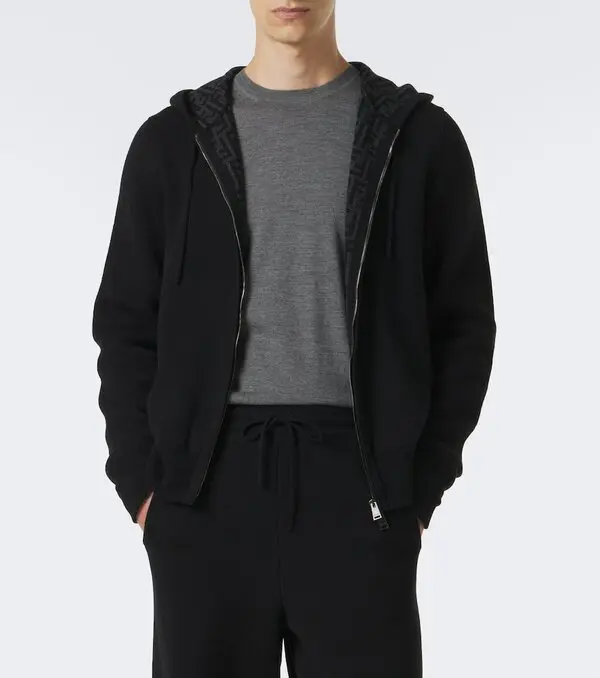 Fendi Cashmere-blend Zip-up Hoodie