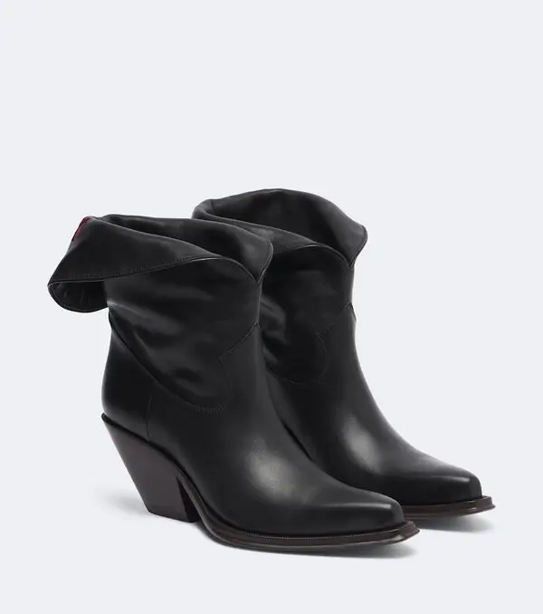 Chloé Azelan Leather Cowboy Boots