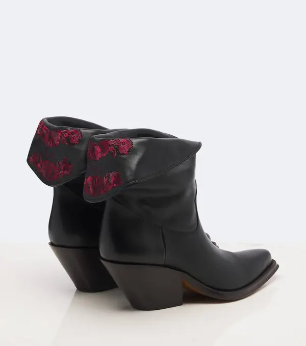 Chloé Azelan Leather Cowboy Boots