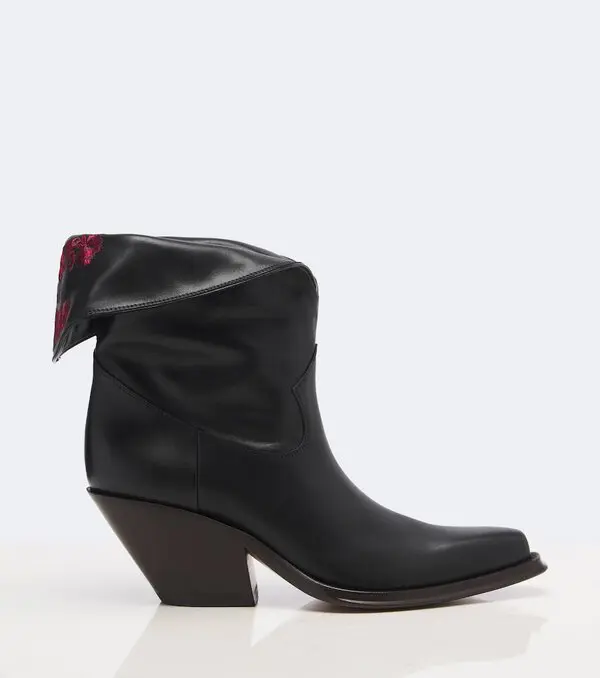 Chloé Azelan Leather Cowboy Boots