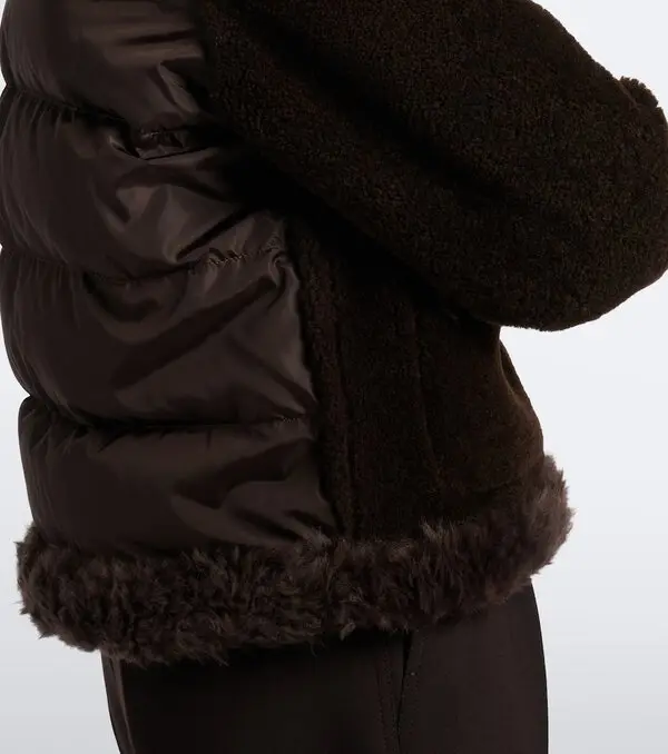 Moncler Leuctre Shearling-trimmed Down Jacket - Brown