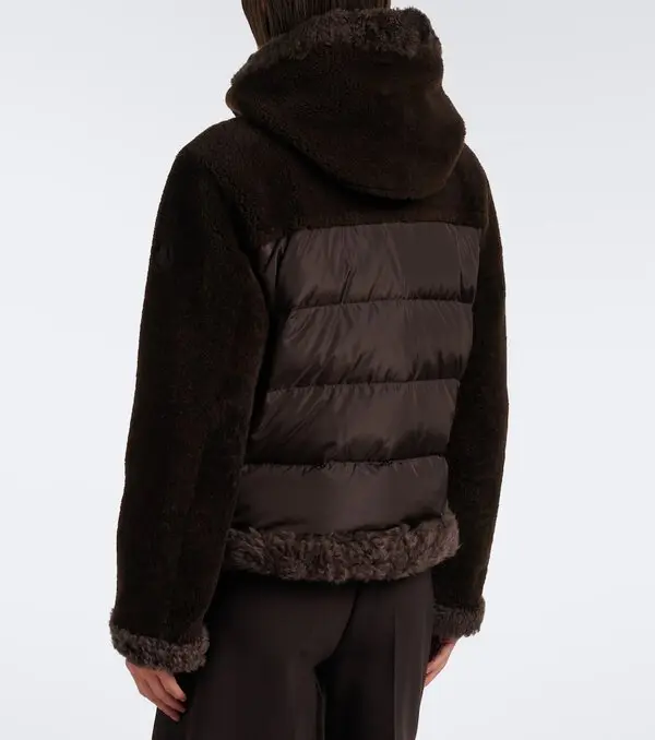 Moncler Leuctre Shearling-trimmed Down Jacket - Brown