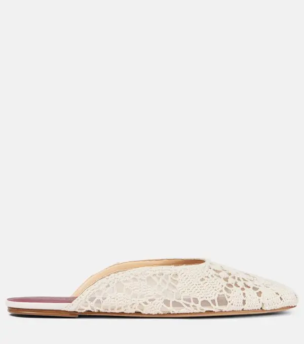 Magda Butrym Crochet Mules - White