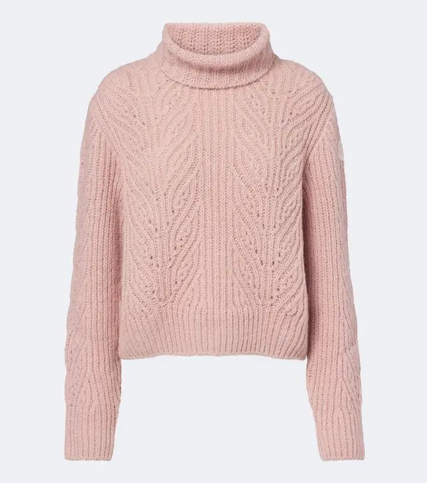 Moncler Wool, Alpaca, And Cashmere Turtleneck Sweater - Pink