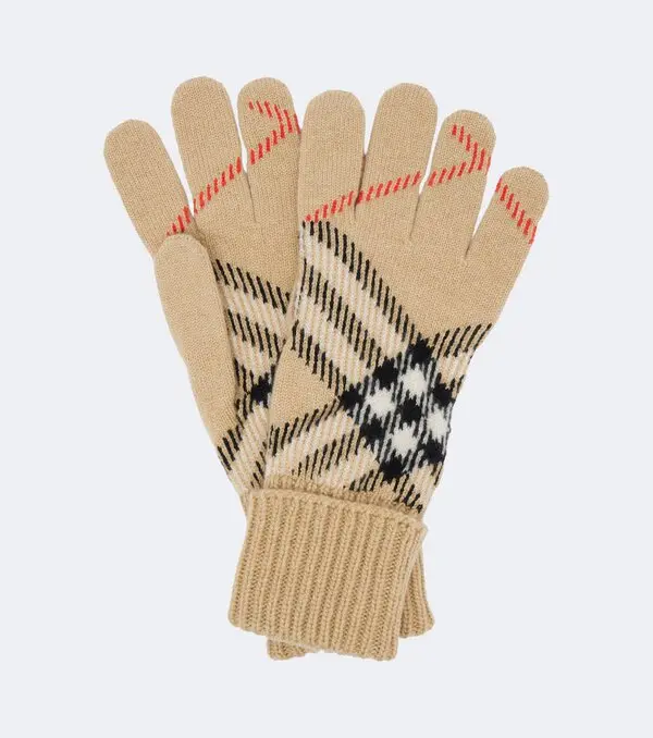 Burberry Check Cashmere-blend Gloves