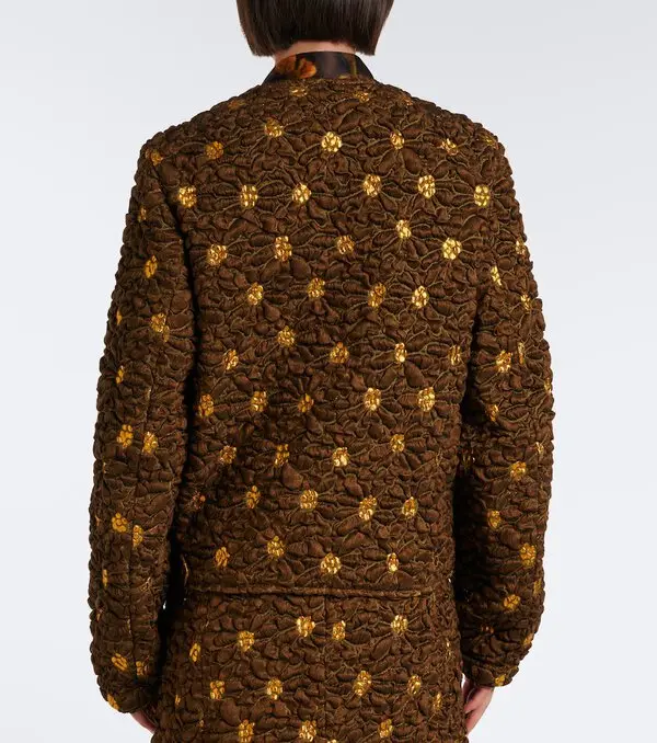 Dries Van Noten Embellished Floral Cloqué Jacket