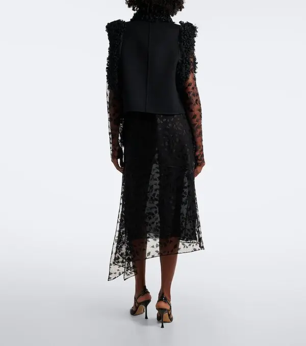 Fendi Asymmetric Lace Midi Dress