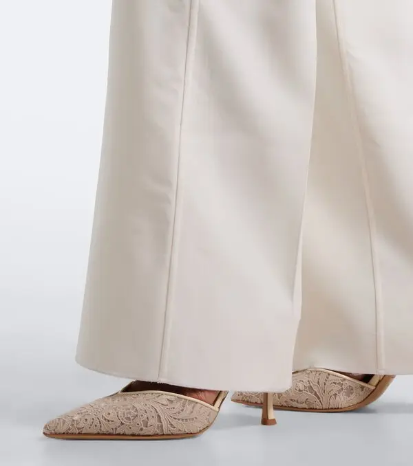 Fendi Colibrì Floral Lace Slingback Pumps - Beige