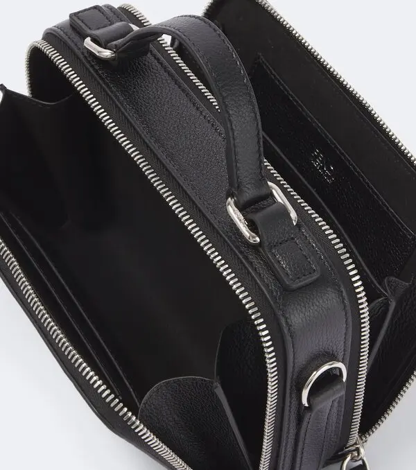 Fendi Suede-lined Leather Crossbody Bag - Black