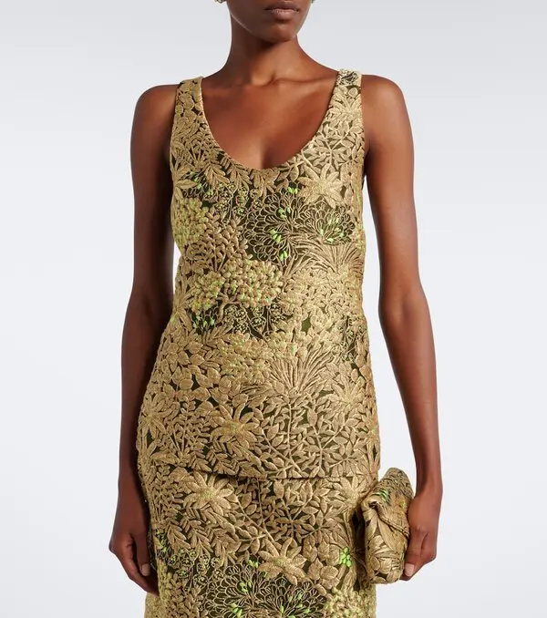 Dries Van Noten Floral Jacquard Top