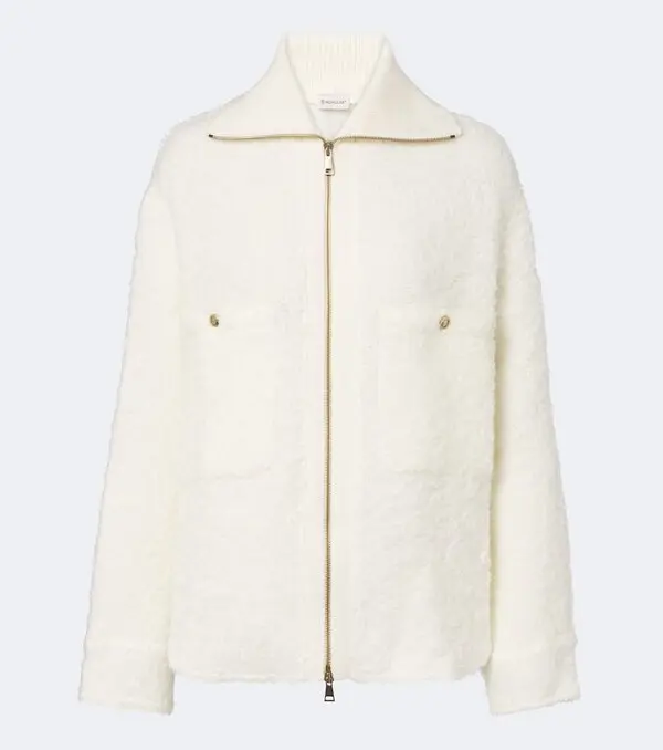 Moncler Bouclé Zip-up Jacket