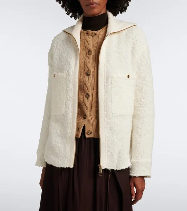 Moncler Bouclé Zip-up Jacket