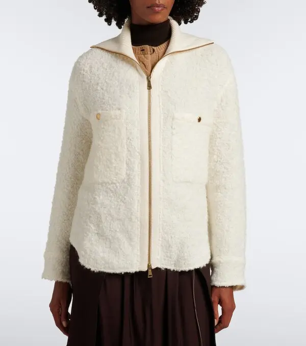 Moncler Bouclé Zip-up Jacket