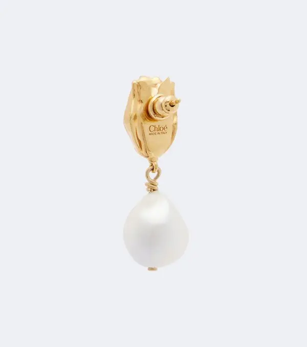 Chloé Faux Pearl Brass Earrings