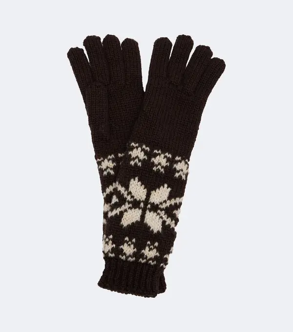 Moncler Sequined Fair Isle Wool-blend Gloves