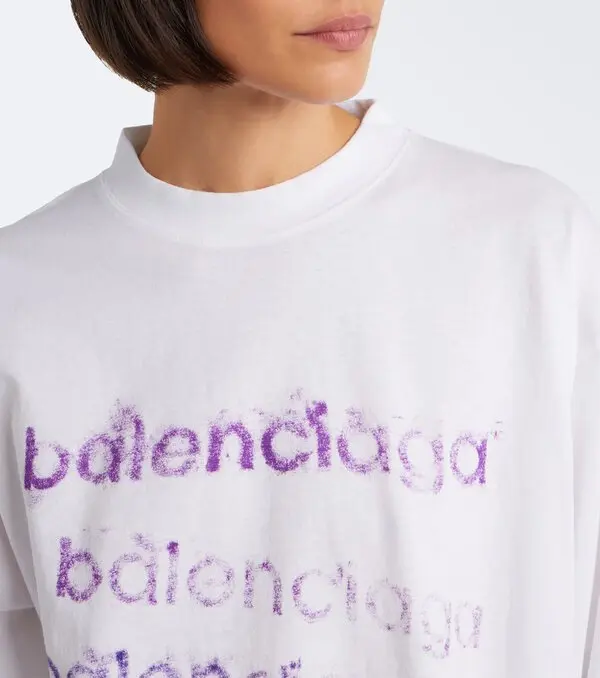 Balenciaga Logo Cotton Jersey T-shirt