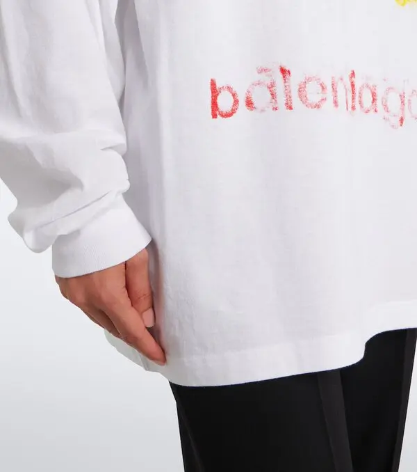 Balenciaga Logo Cotton Jersey T-shirt