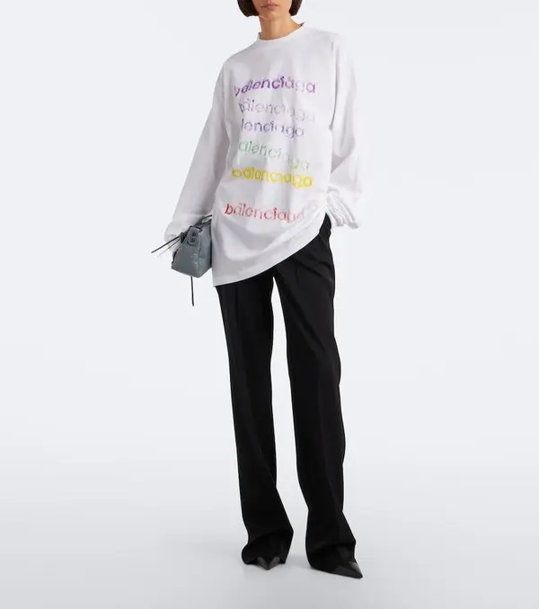 Balenciaga Logo Cotton Jersey T-shirt