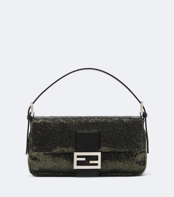 Fendi Baguette® 26424 Small Embellished Shoulder Bag - Green