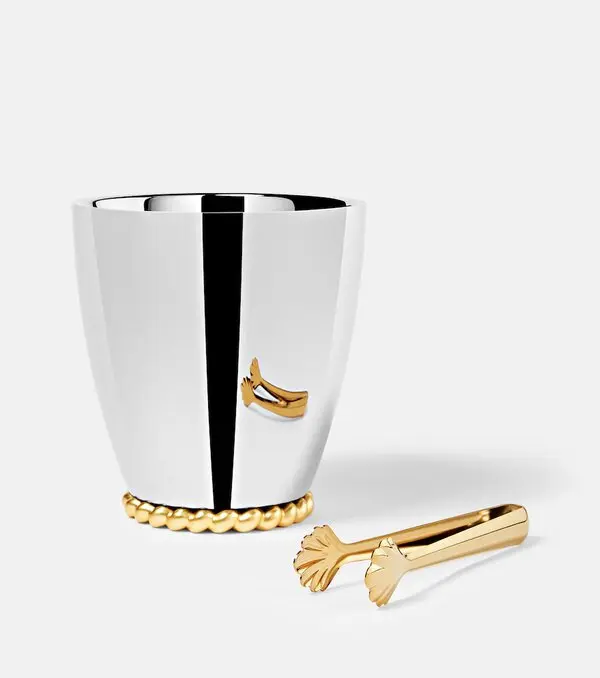 L'Objet X Jessica Mccormack Stainless Steel Ice Bucket And Tongs Set - Silver