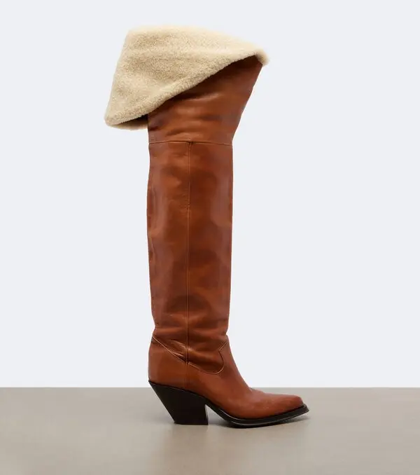 Chloé Azelan Leather Over-the-knee Boots