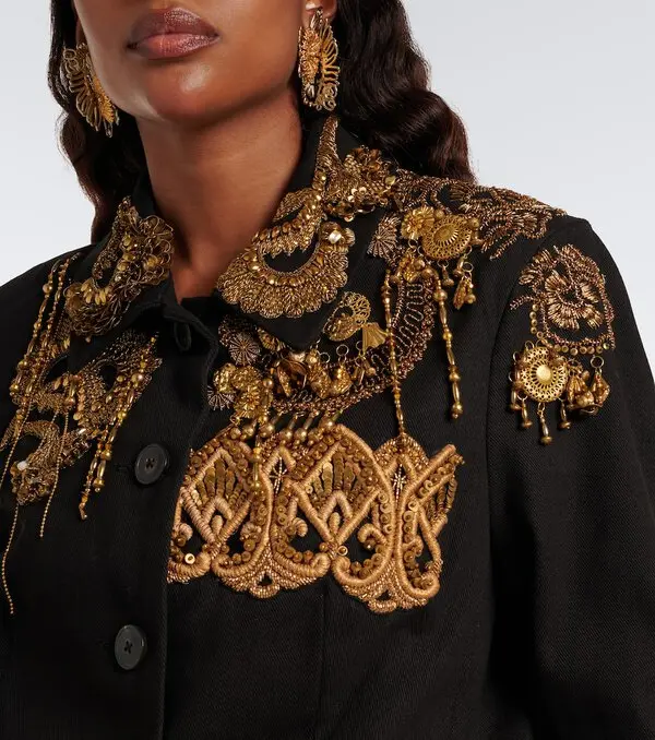 Dries Van Noten Embellished Cotton Jacket