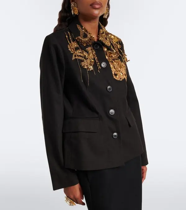 Dries Van Noten Embellished Cotton Jacket