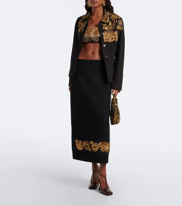 Dries Van Noten Embellished Cotton Jacket