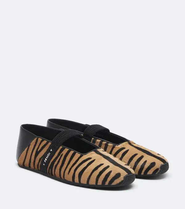 Fendi Academia Calf Hair Ballet Flats