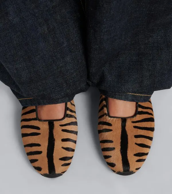 Fendi Academia Calf Hair Ballet Flats