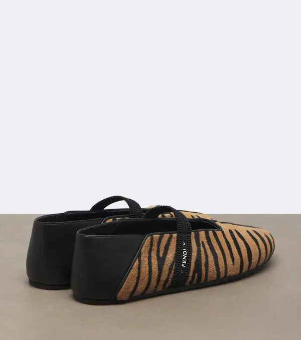 Fendi Academia Calf Hair Ballet Flats