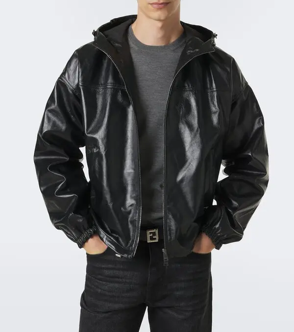 Fendi Leather Bomber Jacket