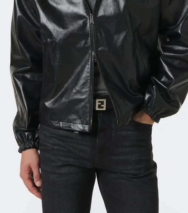 Fendi Leather Bomber Jacket