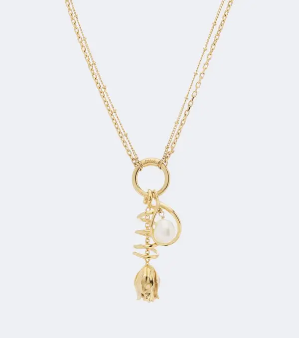 Chloé Embellished Pendant Necklace - Gold