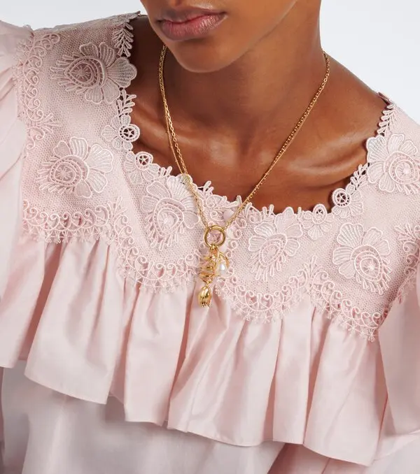 Chloé Embellished Pendant Necklace