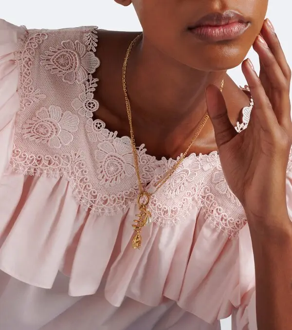 Chloé Embellished Pendant Necklace
