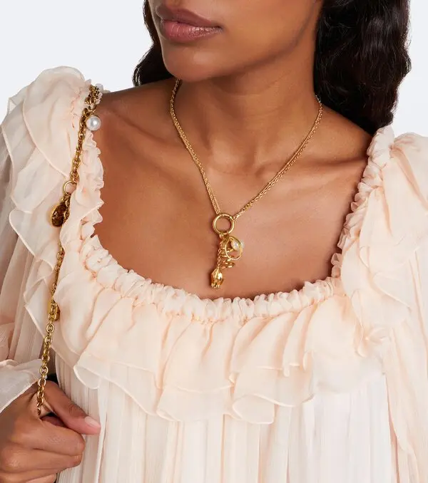 Chloé Embellished Pendant Necklace
