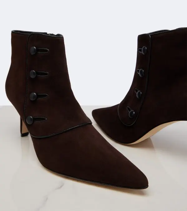 Manolo Blahnik Vivés Suede Ankle Boots